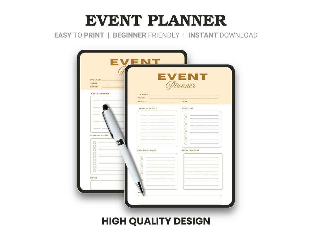 Ultimate Event Planner Template - Printable One Page Organizer for ...