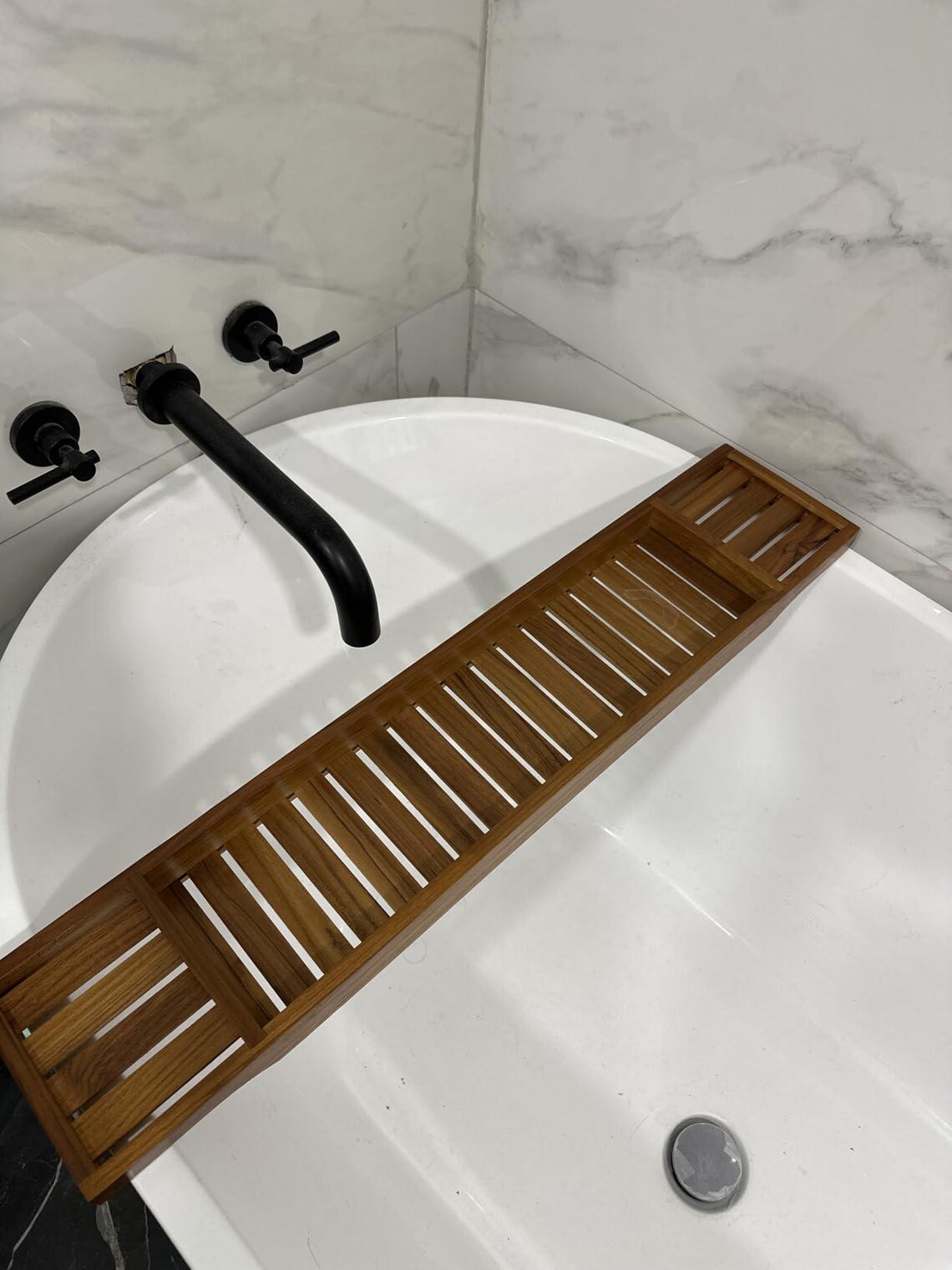 Teak Bathtub Tray | Wooden Bath Caddy | Bathtub Tray | Bathtub Wood ...