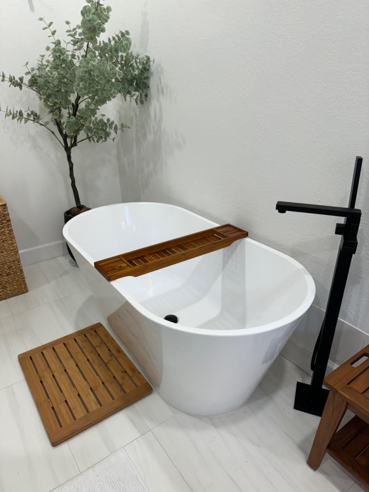 Teak Bathtub Tray | Wooden Bath Caddy | Bathtub Tray | Bathtub Wood ...
