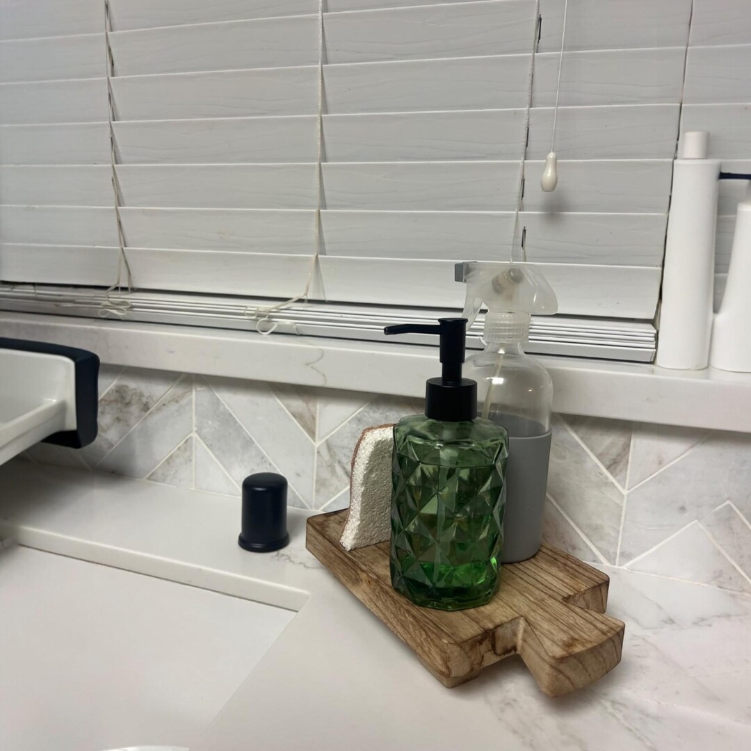 Wood Soap Stand, Wooden Soap Holder Tray for Kitchen and Bathroom Sink ...
