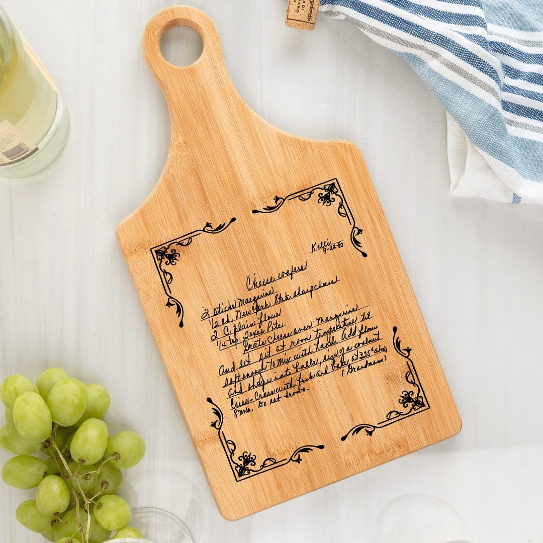 Personalized Handwritten Recipe Bamboo Serving Board – Custom Engraved - Etsy