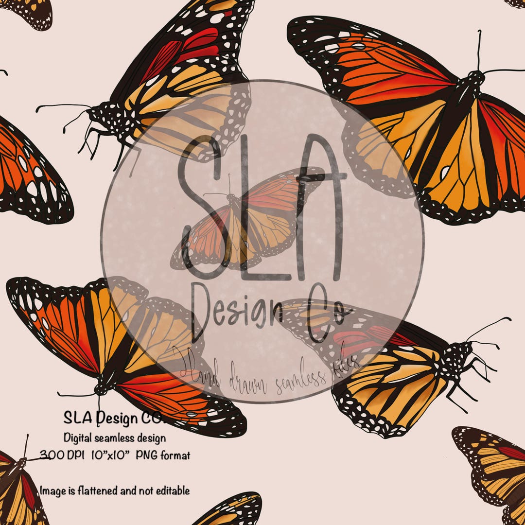 Monarch Butterfly Repeating Design, Vibrant Realistic Butterfly Pattern ...