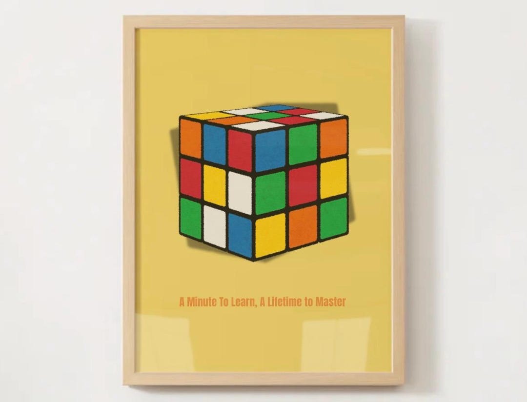 RUBIKS CUBE POSTER - Etsy