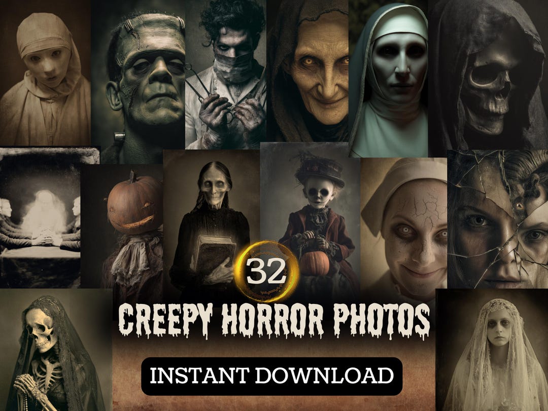 Creepy Horror Photos, Printable Scary Vintage Halloween Photographs for ...