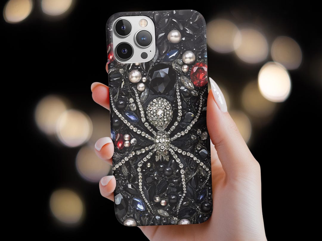 Gothic Spider Phone Case, Goth Phone Case With Bling, Luxury ...