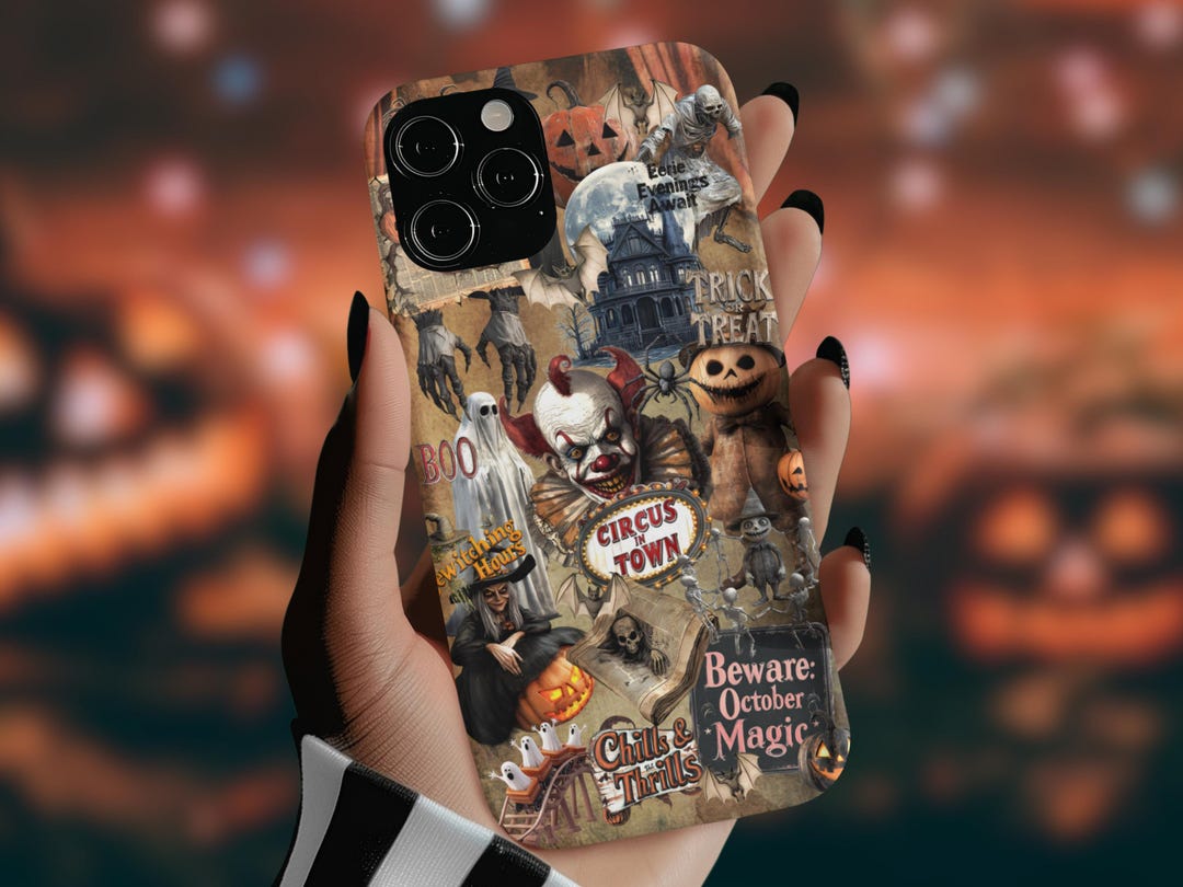 Vintage Halloween Collage Phone Case, Horror Phone Case, Spooky Season ...