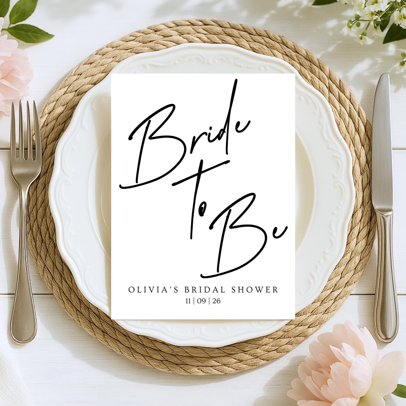 Bride to Be Table Cards, Personalized Bridal Shower Decor, Custom ...