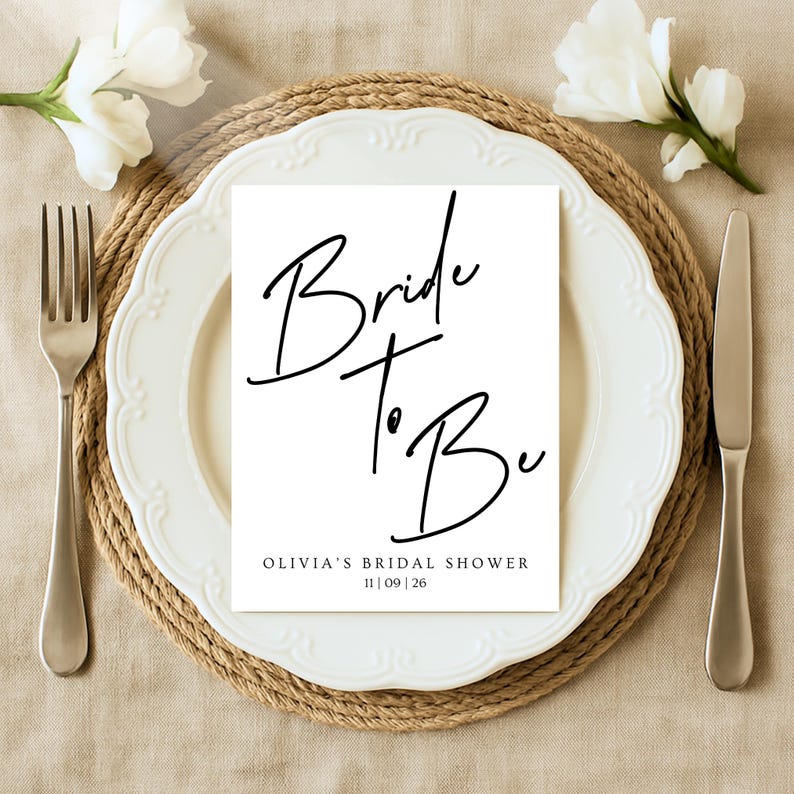 Bride to Be Table Cards, Personalized Bridal Shower Decor, Custom ...