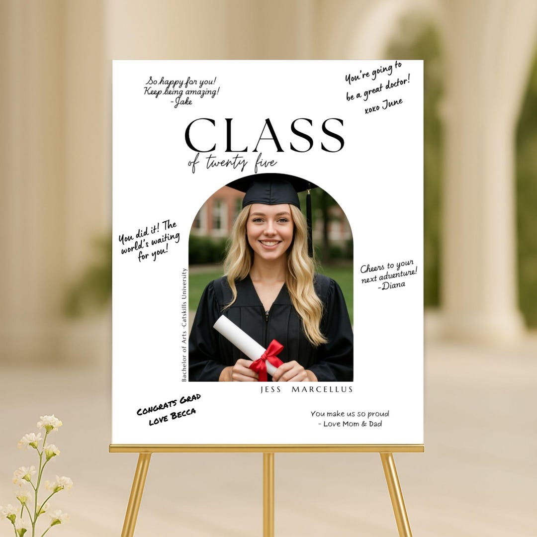 Personalized Graduation Photo Guest Book Poster: Class of 2025 - Etsy
