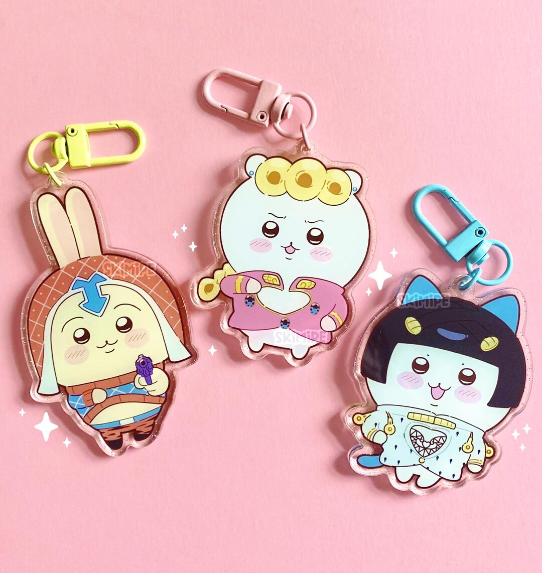 Chiikawa X JJBA Keychains | Chiikawa (girono), Hachiware (bruno), Usagi ...