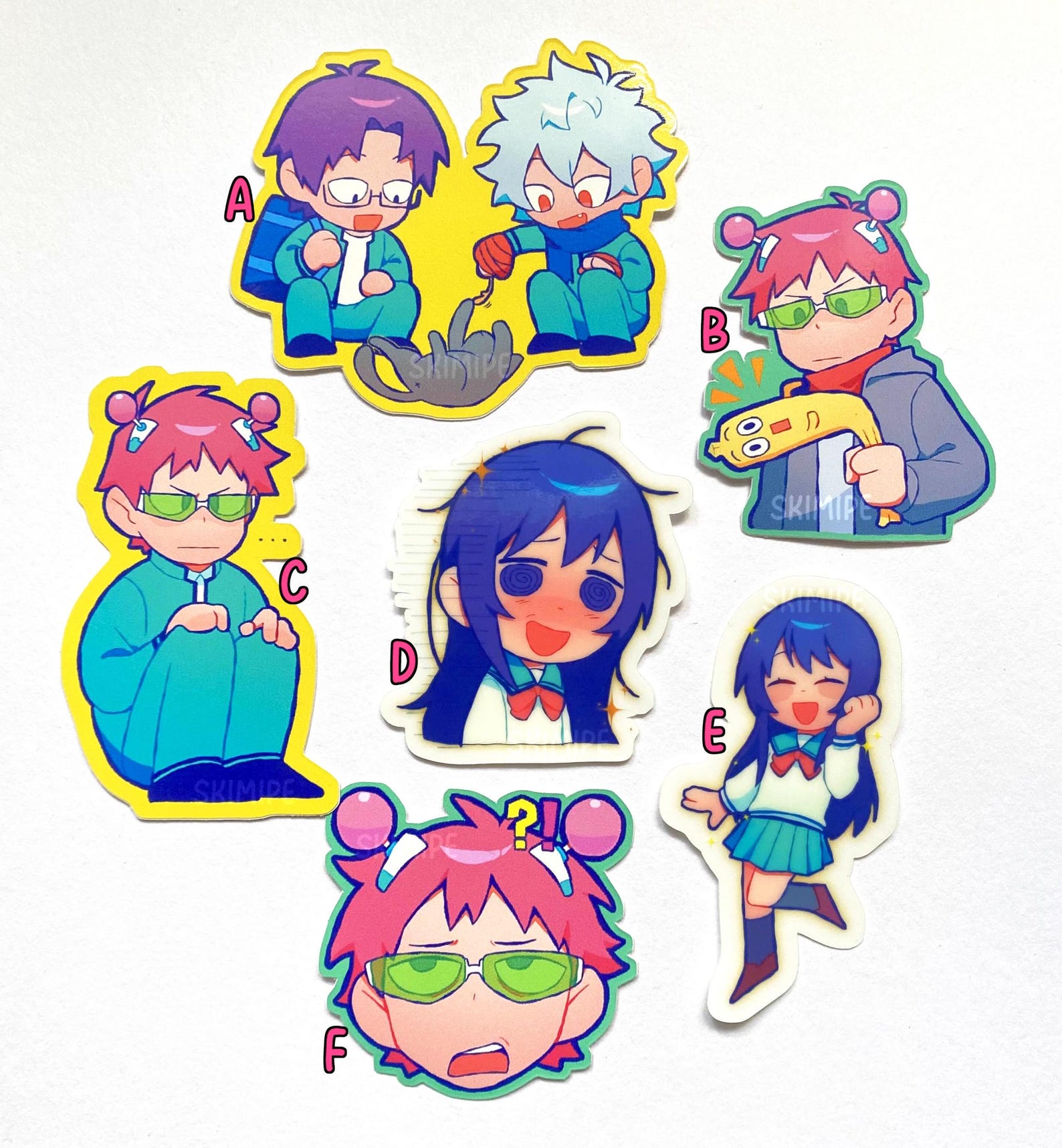 SAIKI K STICKERS | the Disastrous Life of Saiki K. Stickers (saiki ...