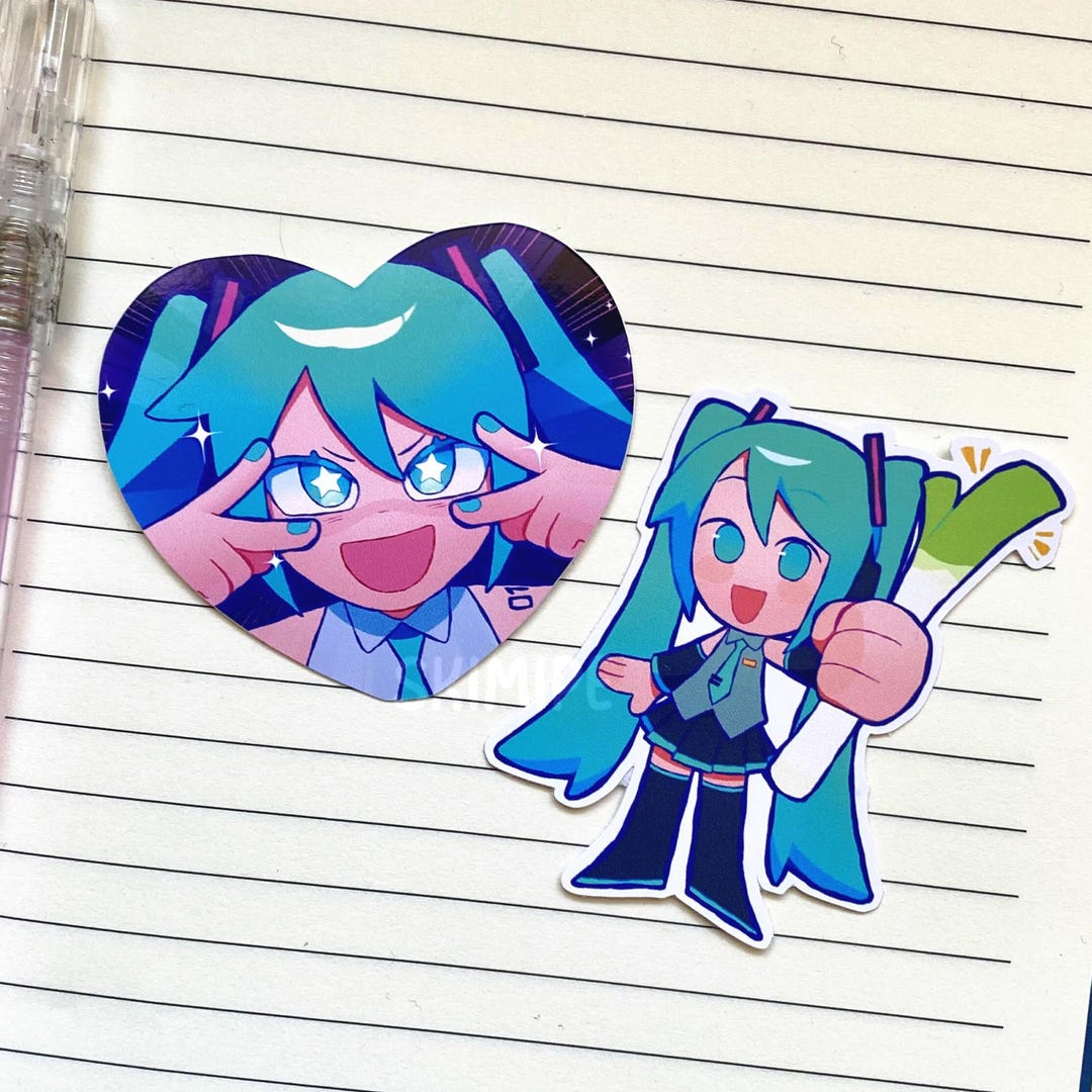 HATSUNE MIKU STICKERS | 2 Glossy Vinyl Sticker Set - Etsy