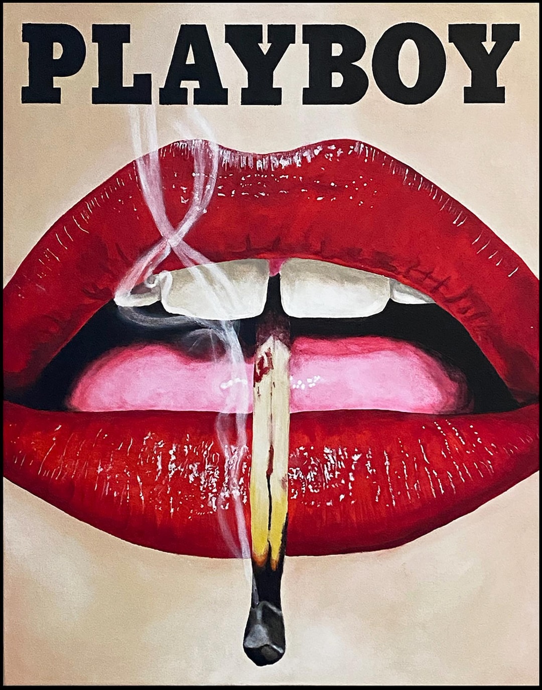 PLAYBOY - Lips to Match - 24" X 30" Original Acrylic Painting ...