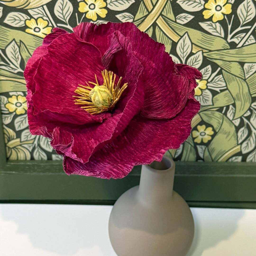 Purple Crepe Paper Poppy Flowers - Etsy