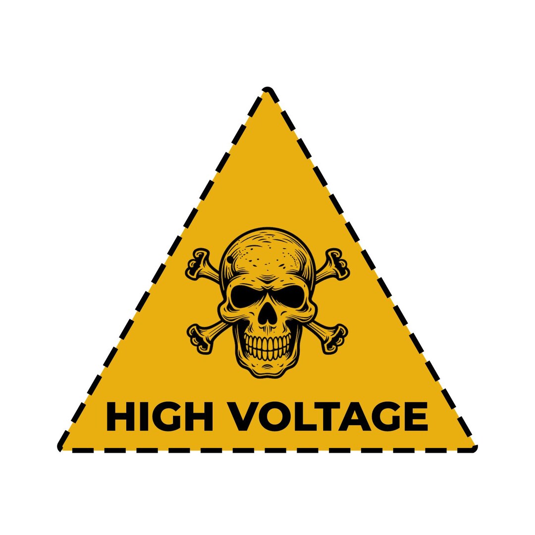 Danger High Voltage Sticker 4x2 Inches Pack of 4, Waterproof Vinyl ...