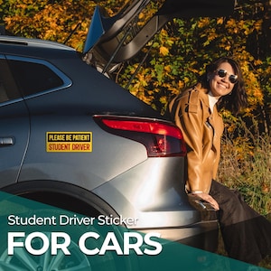 Student Driver 9x3 Inch Stickers – Set of 2 Vinyl Car Stickers ...