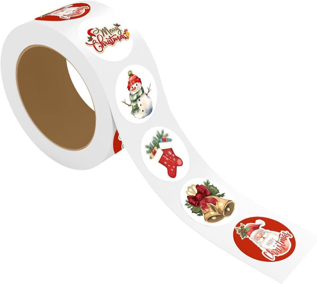 Christmas Stickers Roll, 2" Round Holiday Labels (500-pcs) - Etsy