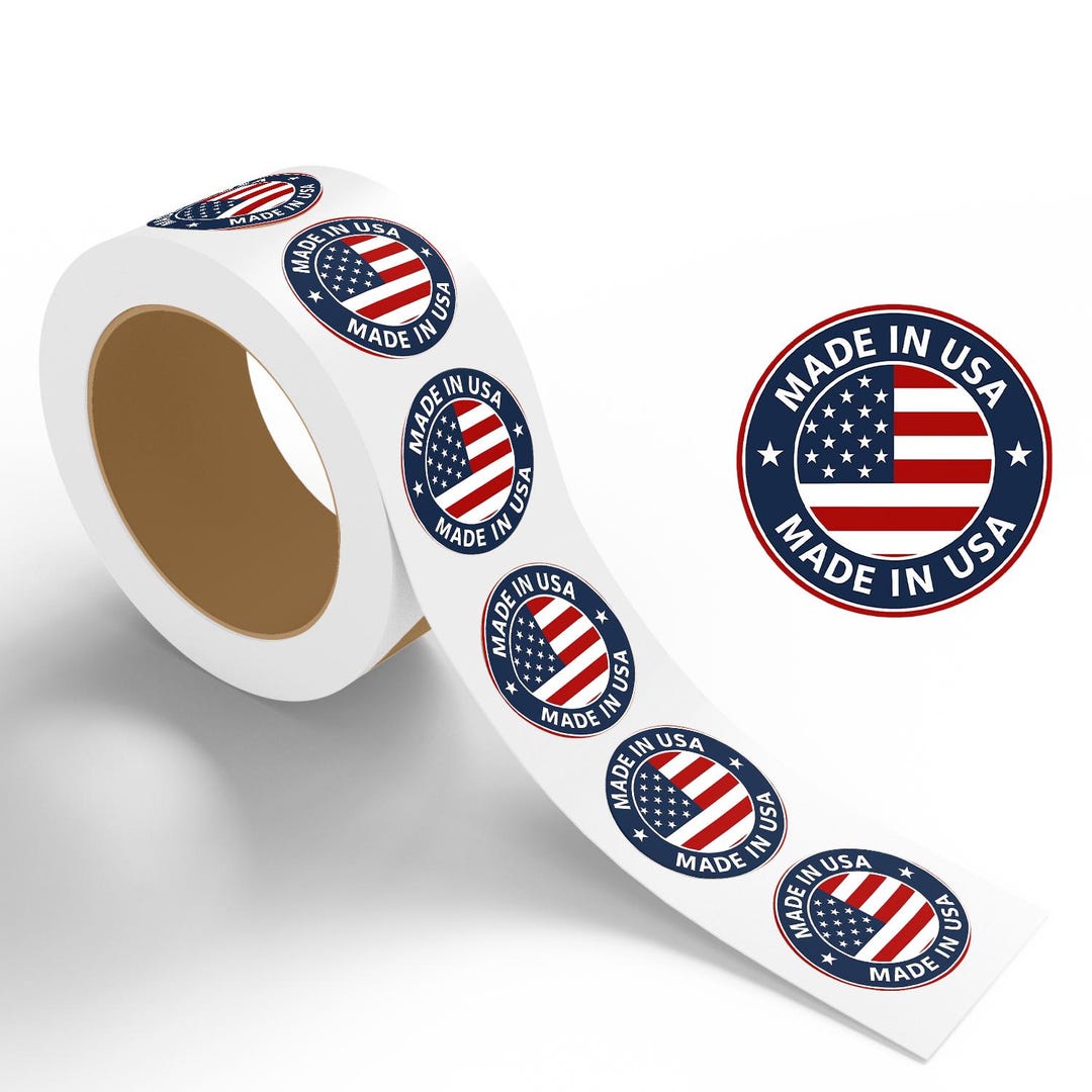 American Flag Sticker Roll – 500pcs 1" USA Vinyl Decals – Waterproof ...
