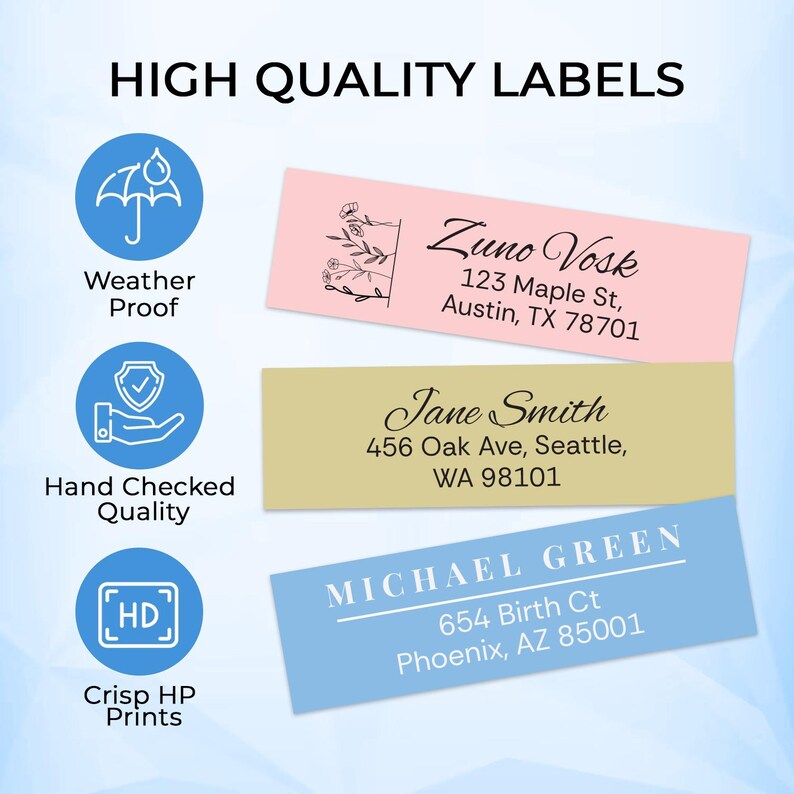 Personalized Return Address Labels – Custom Mailing Stickers Sheets ...