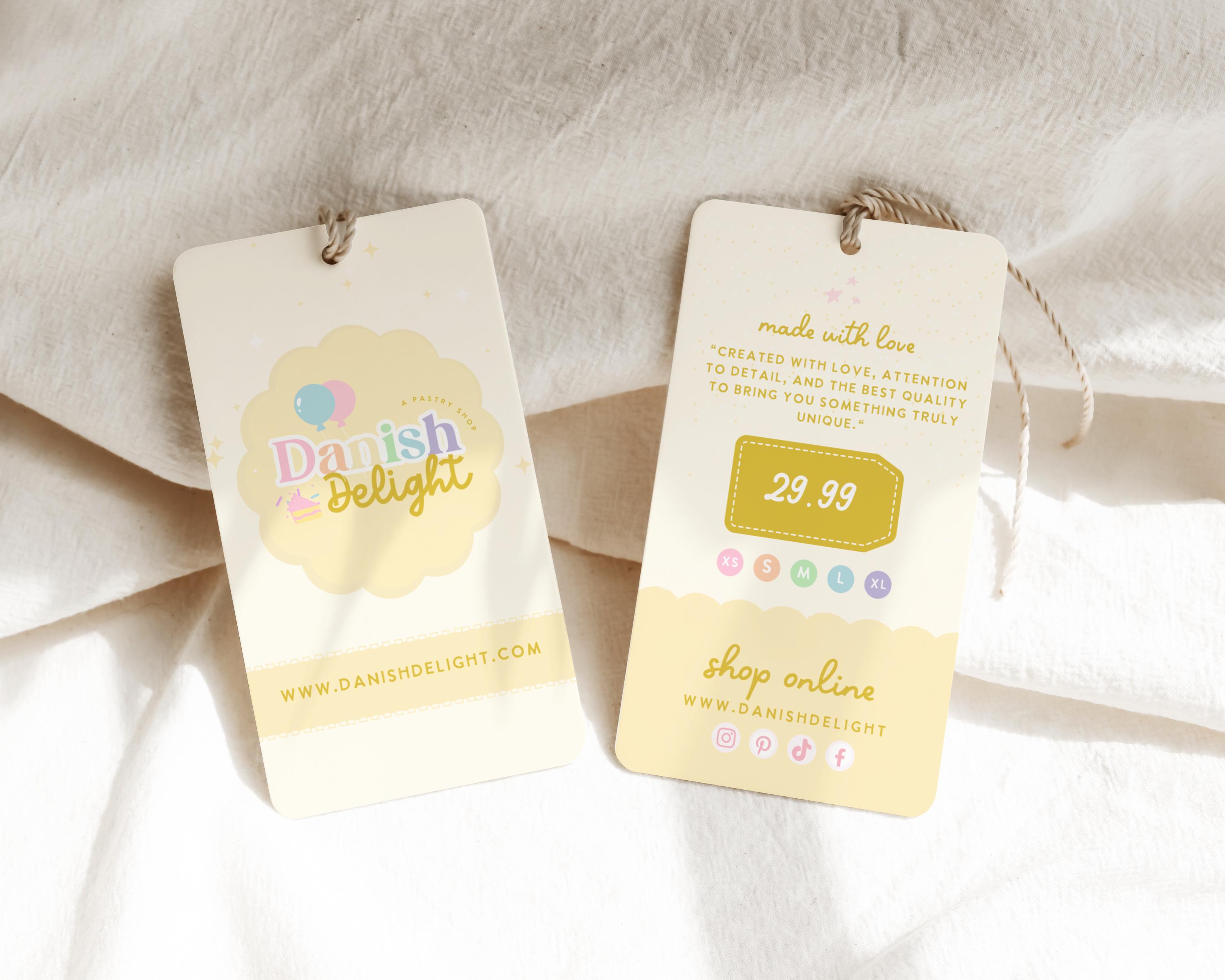 Editable in Canva Pink Hang Tag Template for Small Business-product ...