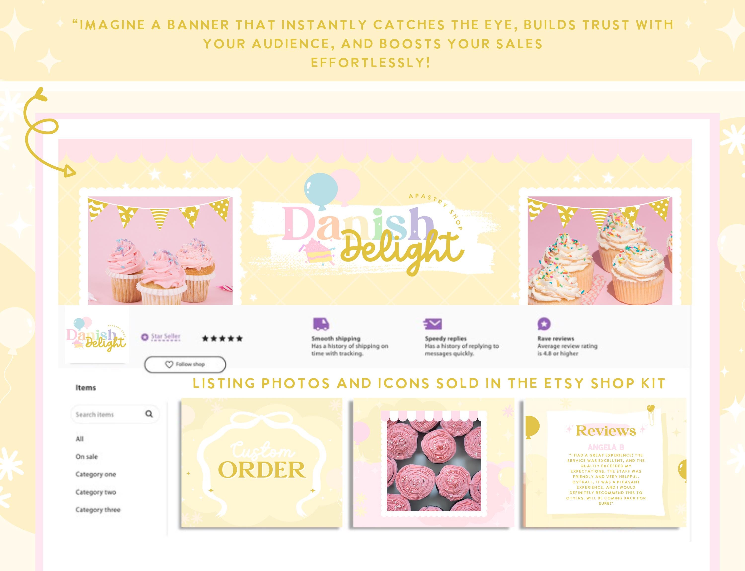 Editable in Canva 8 Cute Shop Banner for Small Business - Pink Girly ...