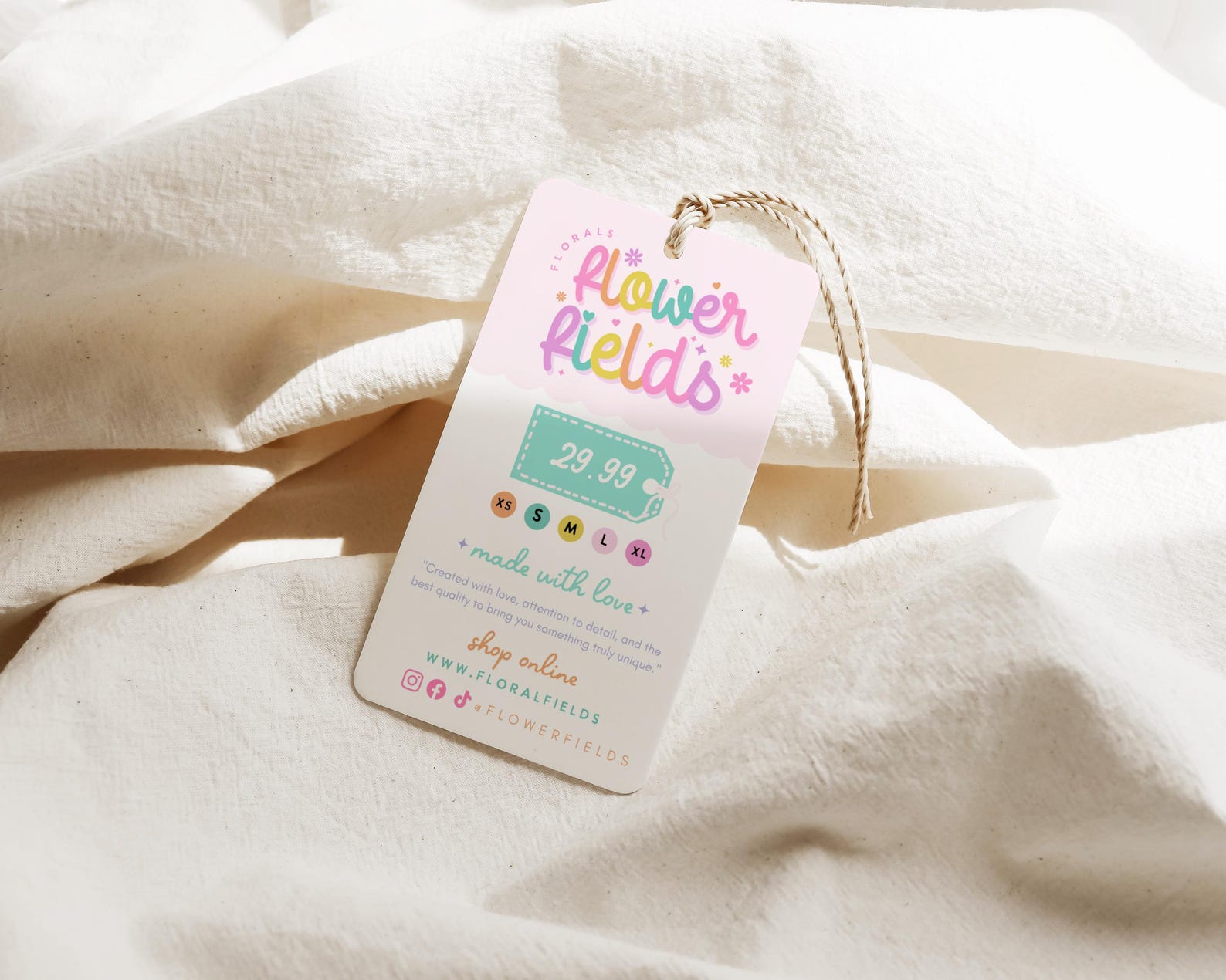 Editable Pink Hang Tag Template for Small Business-product Clothing ...