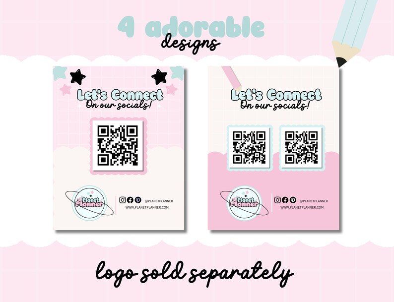QR Code Scan Sign for Vendor Events, Social Media Sign for Small ...