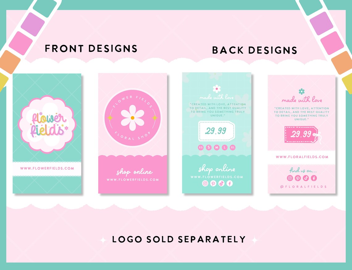 Editable Pink Hang Tag Template for Small Business-product Clothing ...