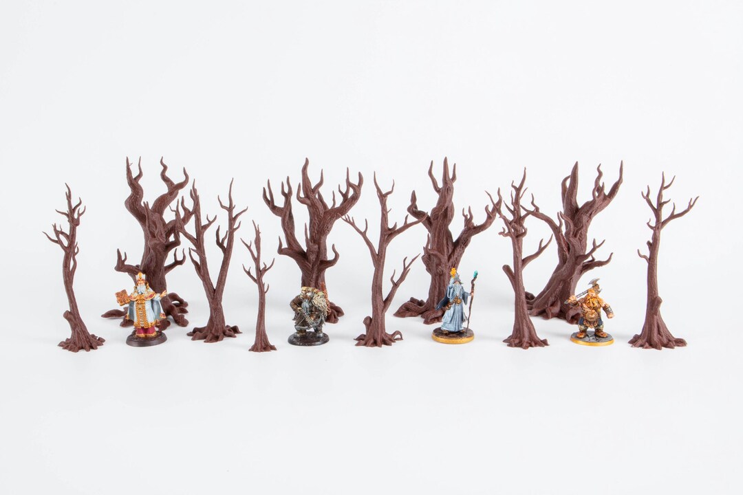 10-pack 3D Printed Forest Tree Set, Rustic TTRPG Scatter Terrain ...