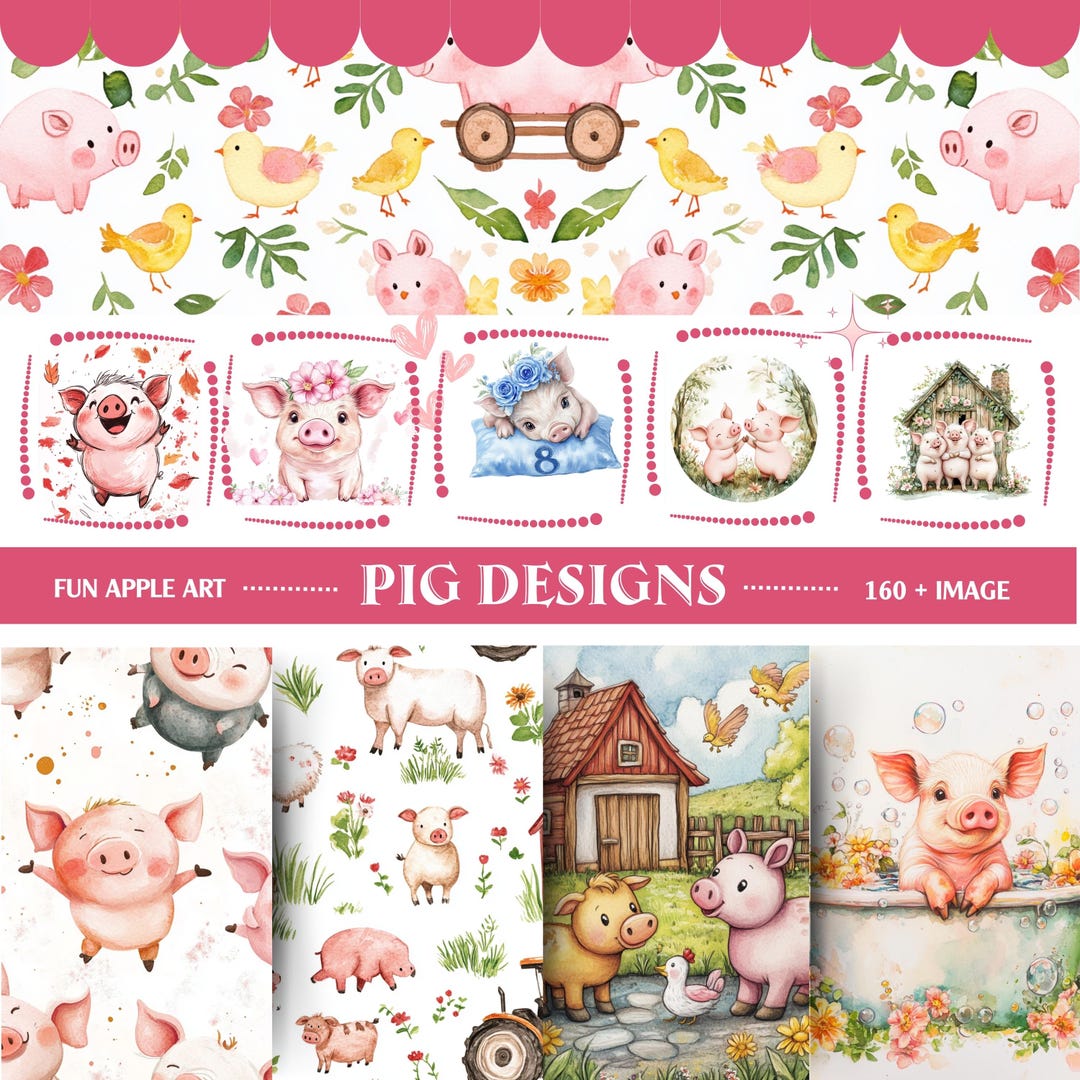 160+ Pig Designs Clipart | Pig PNG, Love PNG, Heart PNG, Commercial Use ...