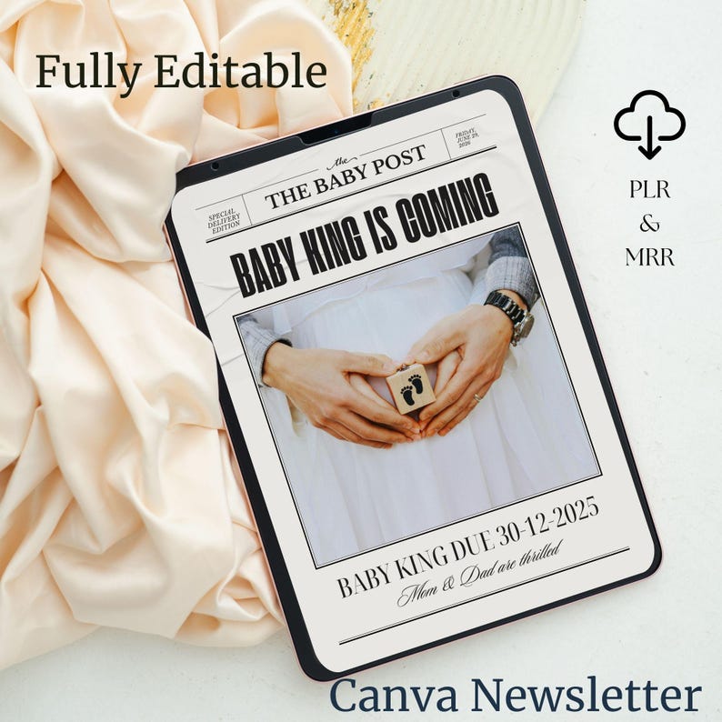 Front Page Reveal | Editable Canva Poster | Big News Family Celebration ...