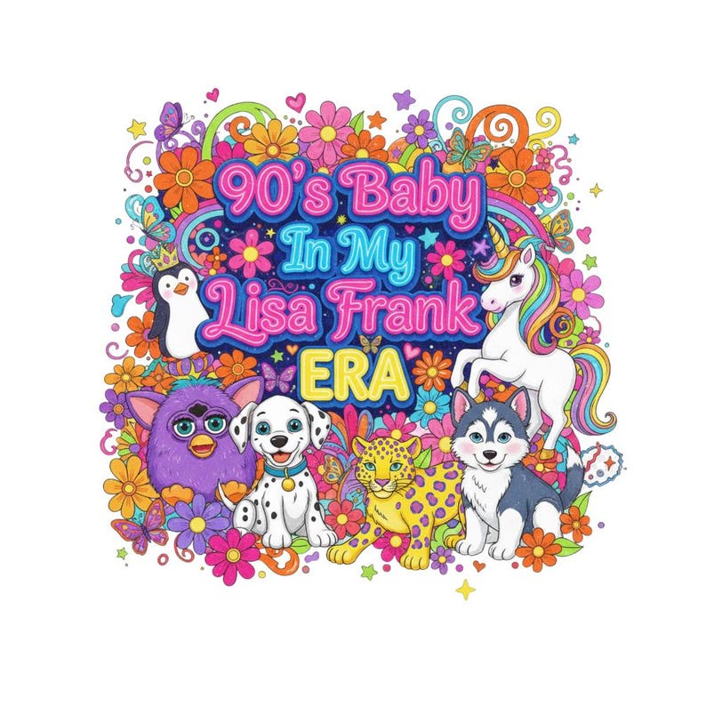 90s Lisa Frank Inspired PNG: Nostalgic Rainbow Design (digital Download ...
