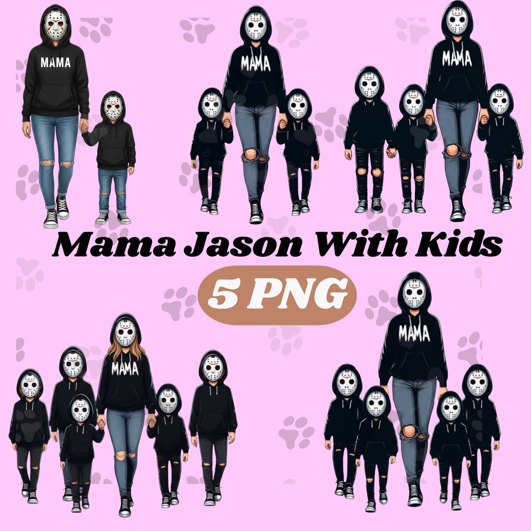 Mama Jason PNG Bundle: Halloween Horror Family Clipart (5 PNG Files ...