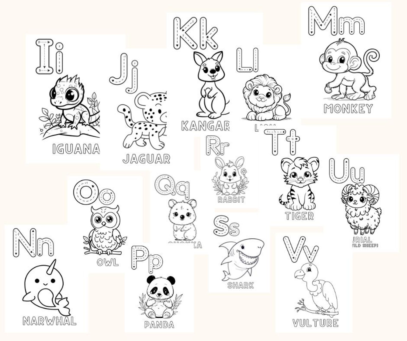 ABC Animal Tracing and Coloring Book for Kids – Educational Alphabet ...