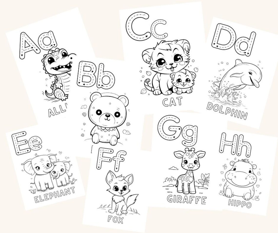 ABC Animal Tracing and Coloring Book for Kids – Educational Alphabet ...