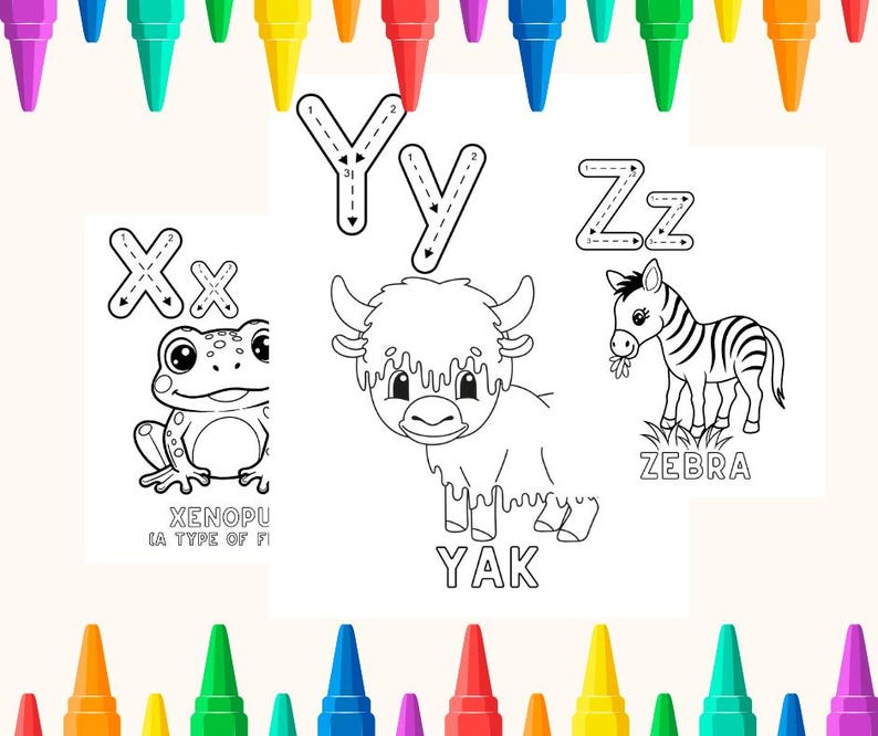 ABC Animal Tracing and Coloring Book for Kids – Educational Alphabet ...