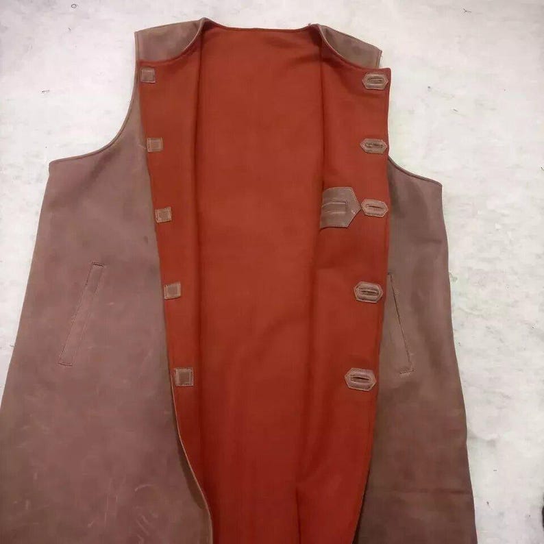 British WW1 Repro Brown Leather Jerkin - UK Army Reenactor Vest Coat WW ...