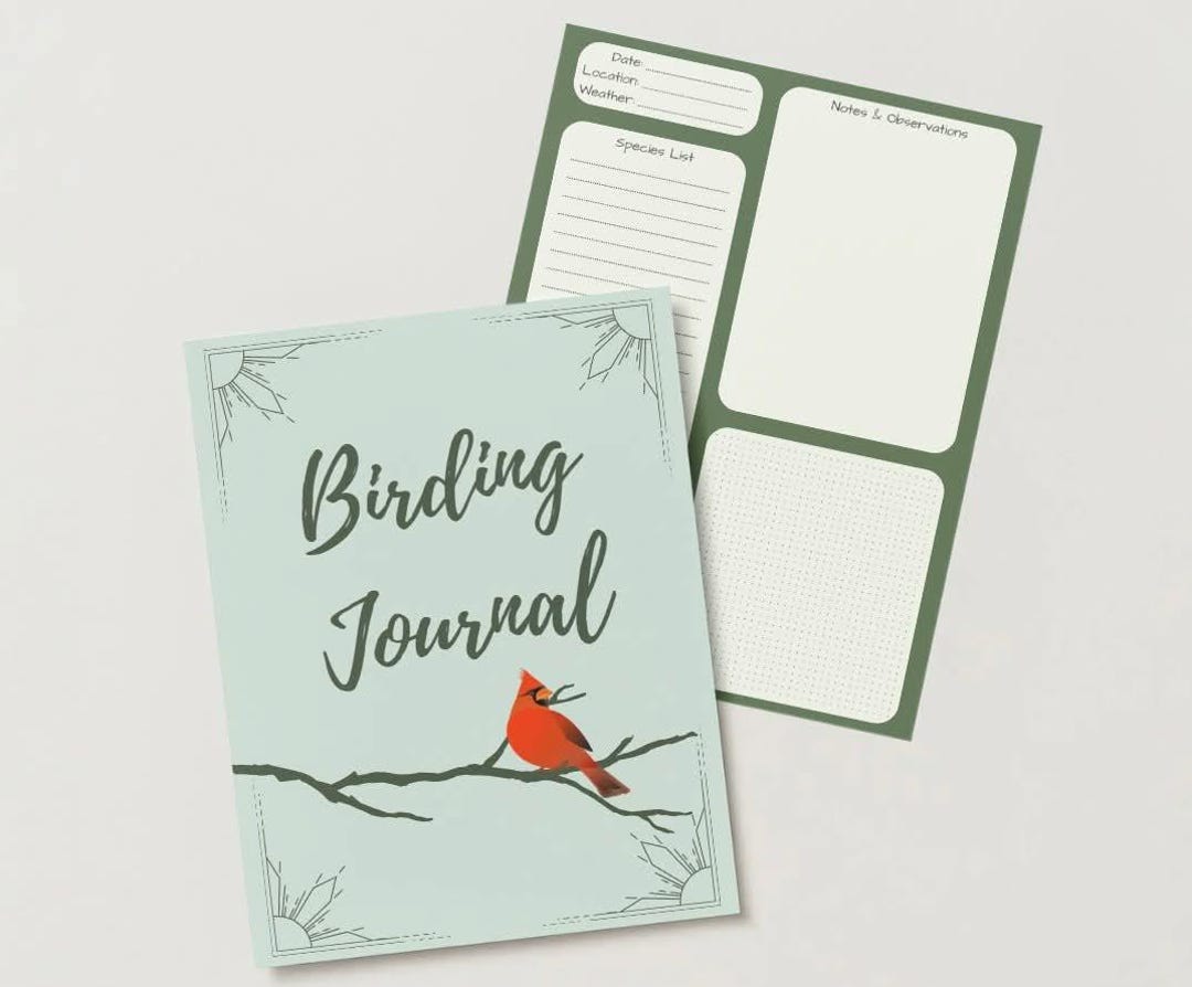 Elegant Minimalist Birding Journal - Remarkable Template, Tablet, Printable, Field Notebook - Etsy