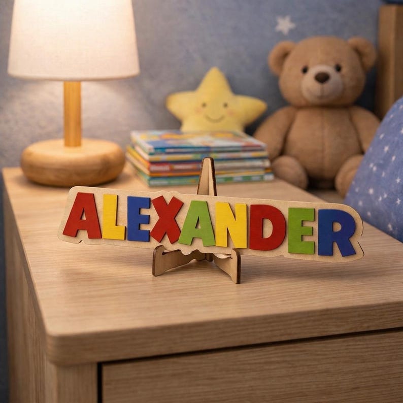 Personalized Wooden Name Sign Custom 3D Wall Decor Kids Room Nursery ...