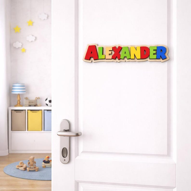 Personalized Wooden Name Sign Custom 3D Wall Decor Kids Room Nursery ...