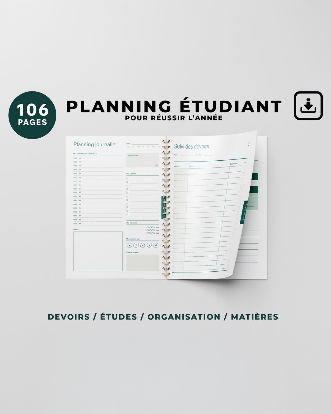 Student Planner 2026 – Complete School Organization (106 Pages) - Etsy