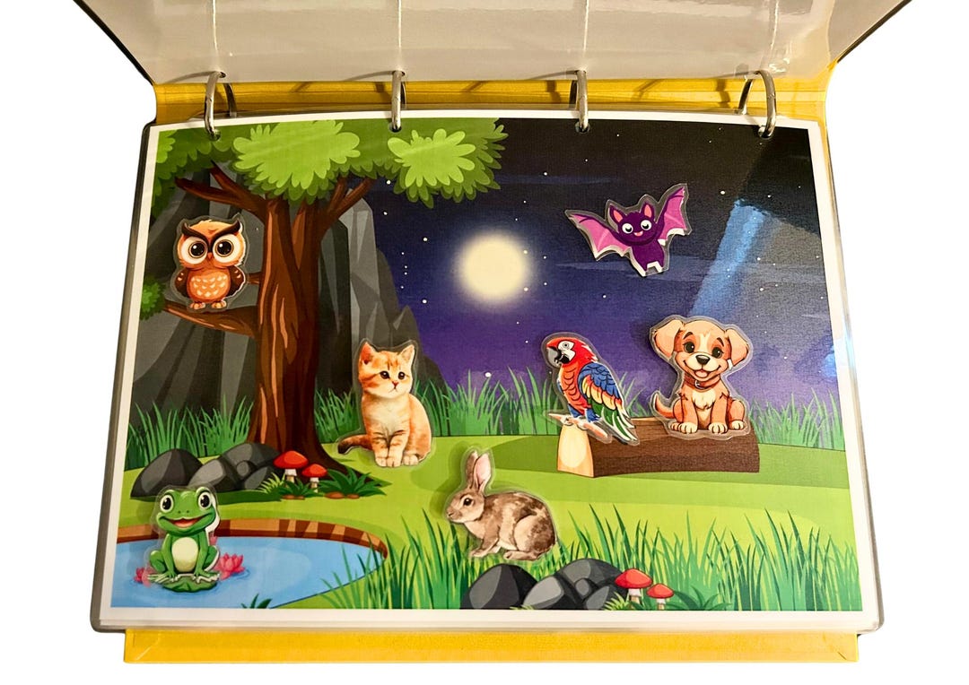 Printed Laminated Kids Busy Book With Velcro | Toddler Busy Book With ...