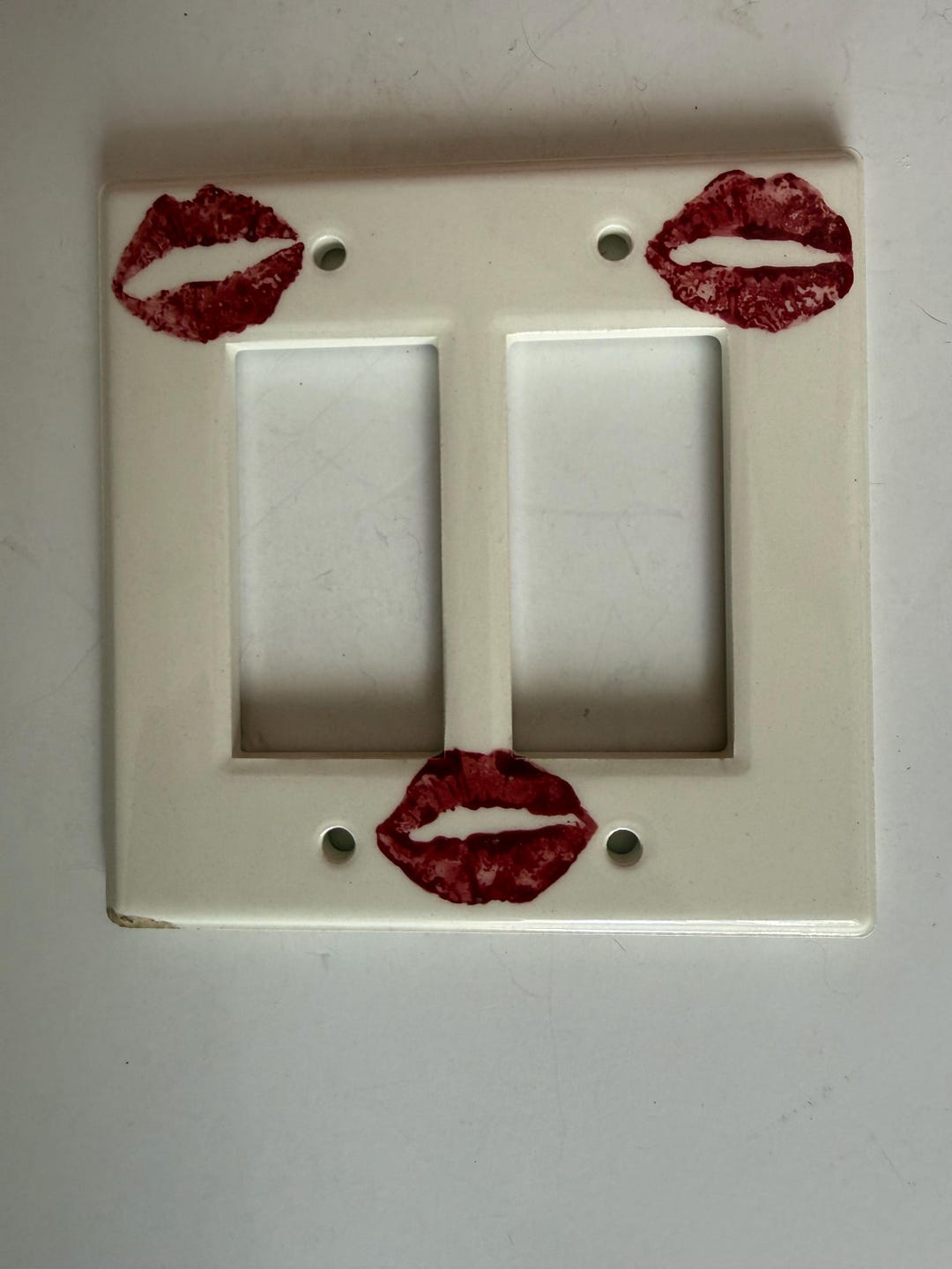 Double Rocker Ceramic Hand Painted Lips Switch Plate - Etsy