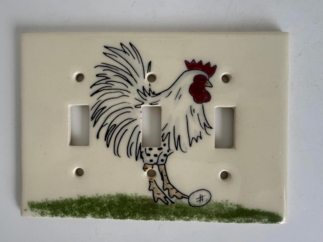 Triple Ceramic Rooster Standard Light Switch Cover - Etsy
