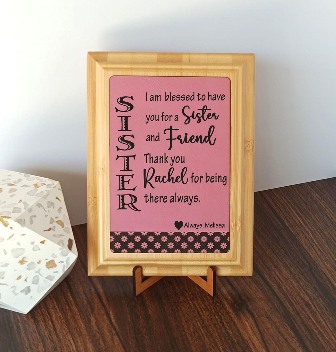 Personalized Sister Present: Engraved Wood Plaque, PLS013 - Etsy