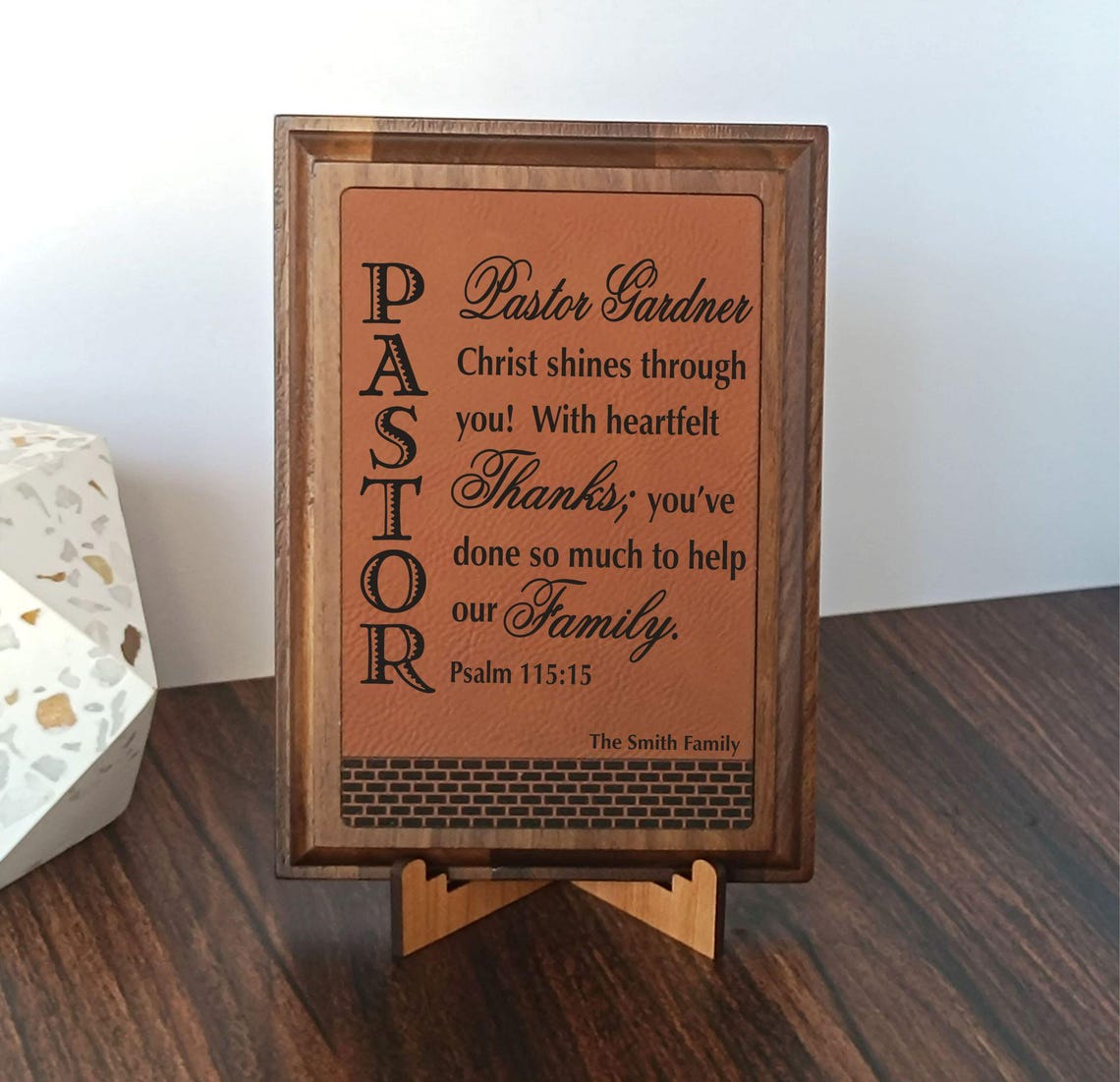 Custom Pastor Gift: Engraved Wood Plaque, PLP045 - Etsy