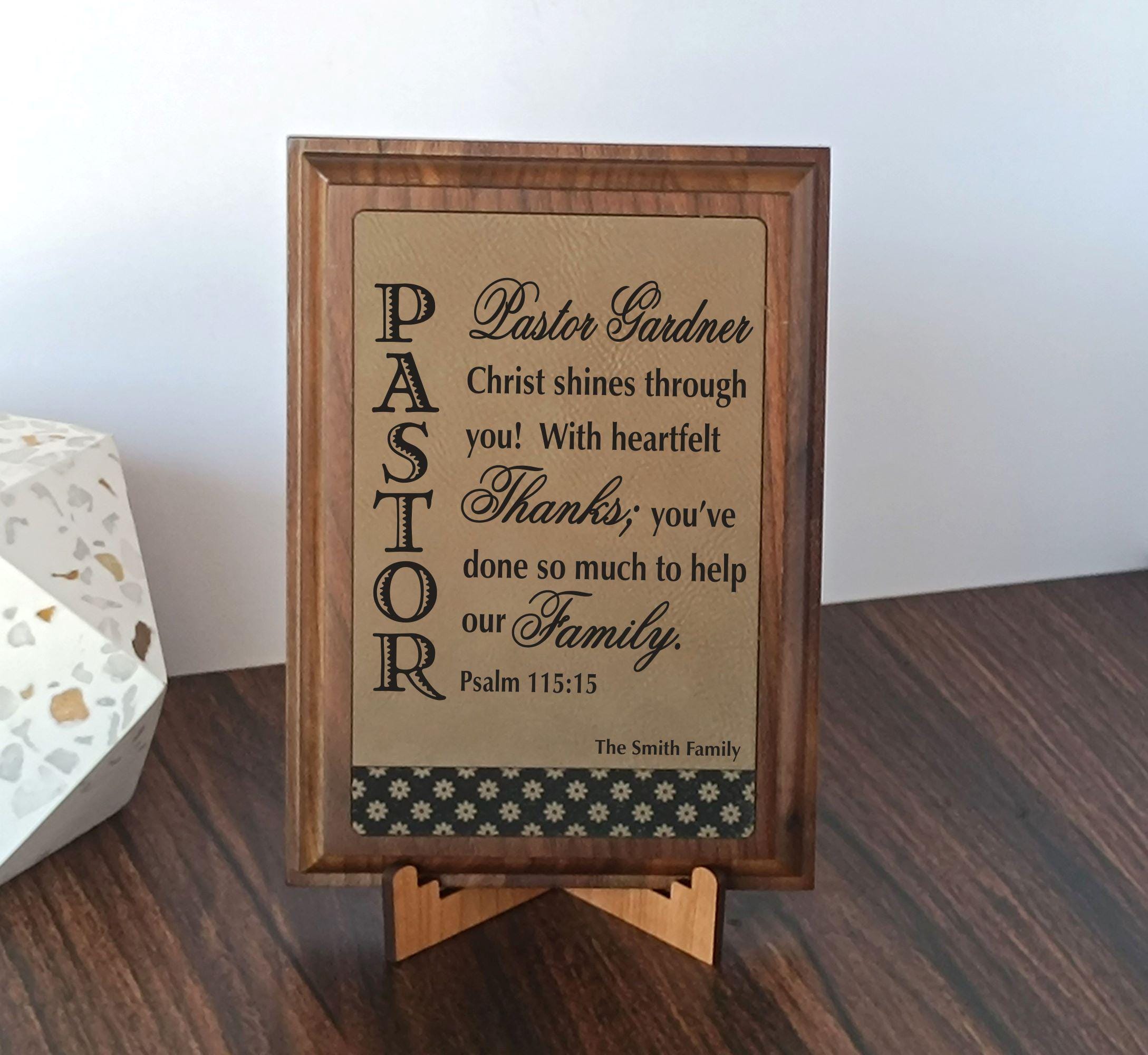 Custom Pastor Gift: Engraved Wood Plaque, PLP045 - Etsy