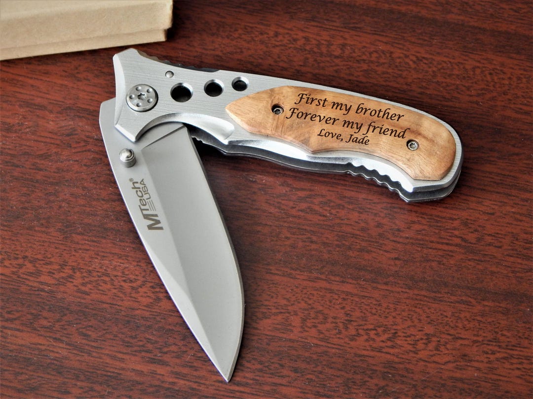 Personalized Pocket Knife Gift for Brother: Custom Engraved Folding ...