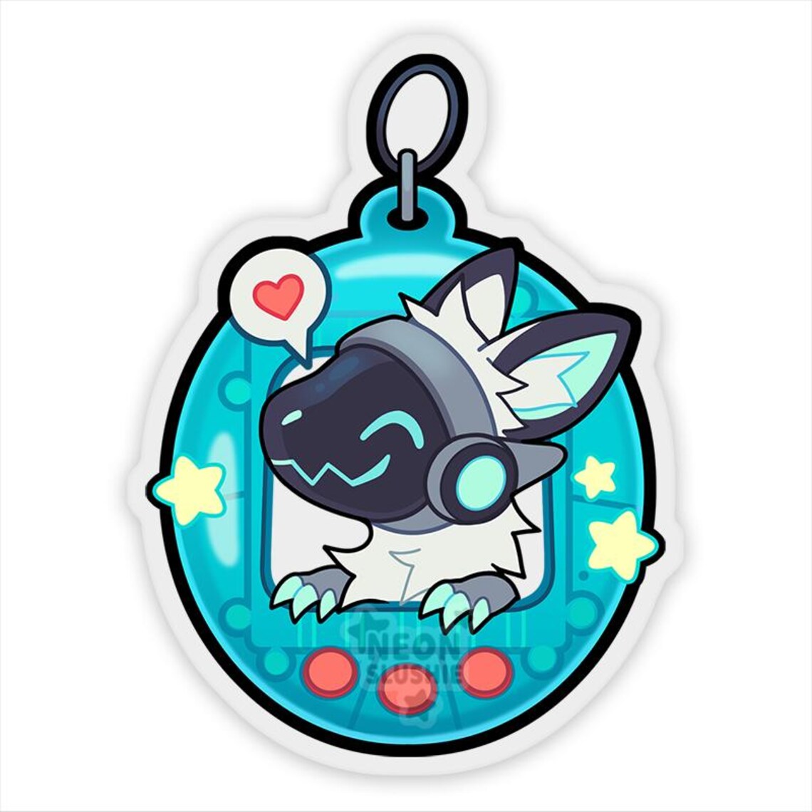 Virtual Pet Robot Sticker | Furry Protogen Tamagotchi Sticker - Etsy