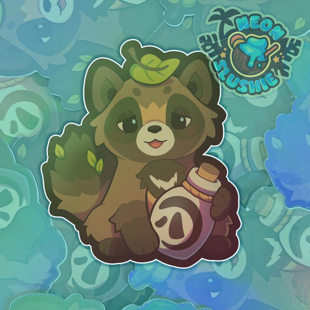 Tanuki Sticker | Holographic Rainbow Raccoon Dog Yokai Japanese ...